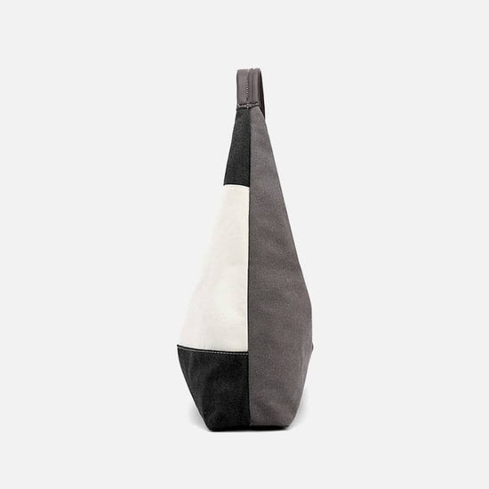Plastic Canvas color block bag Gray White YonPop