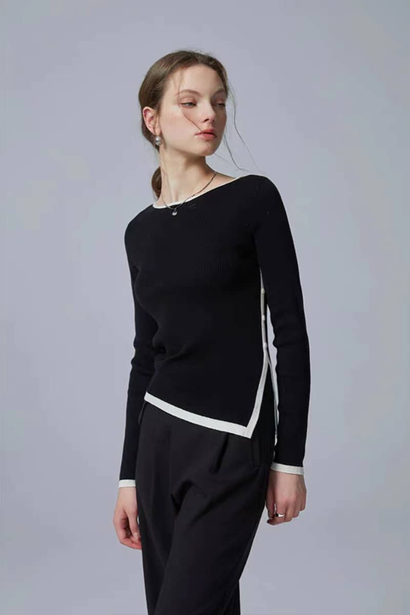 Minimalist Round Neck Wool Sweater – YonPop