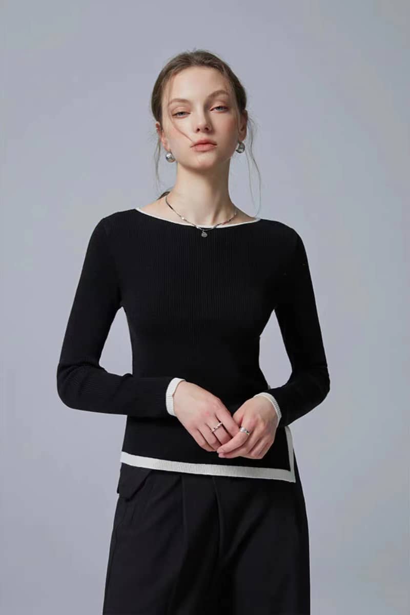 Minimalist Round Neck Wool Sweater – YonPop